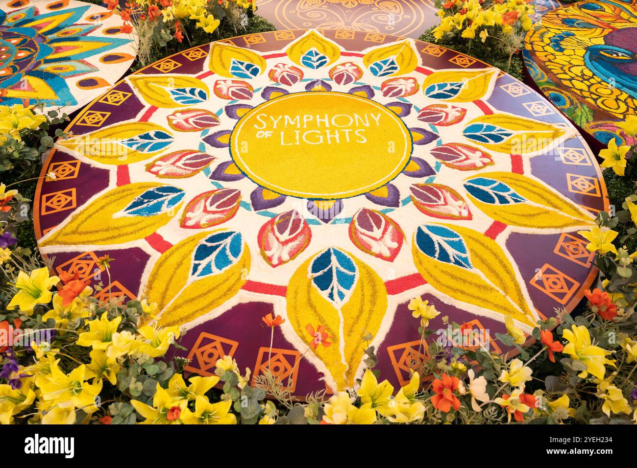 Beautiful colorful Indian traditional rangoli decoration for Diwali or ...