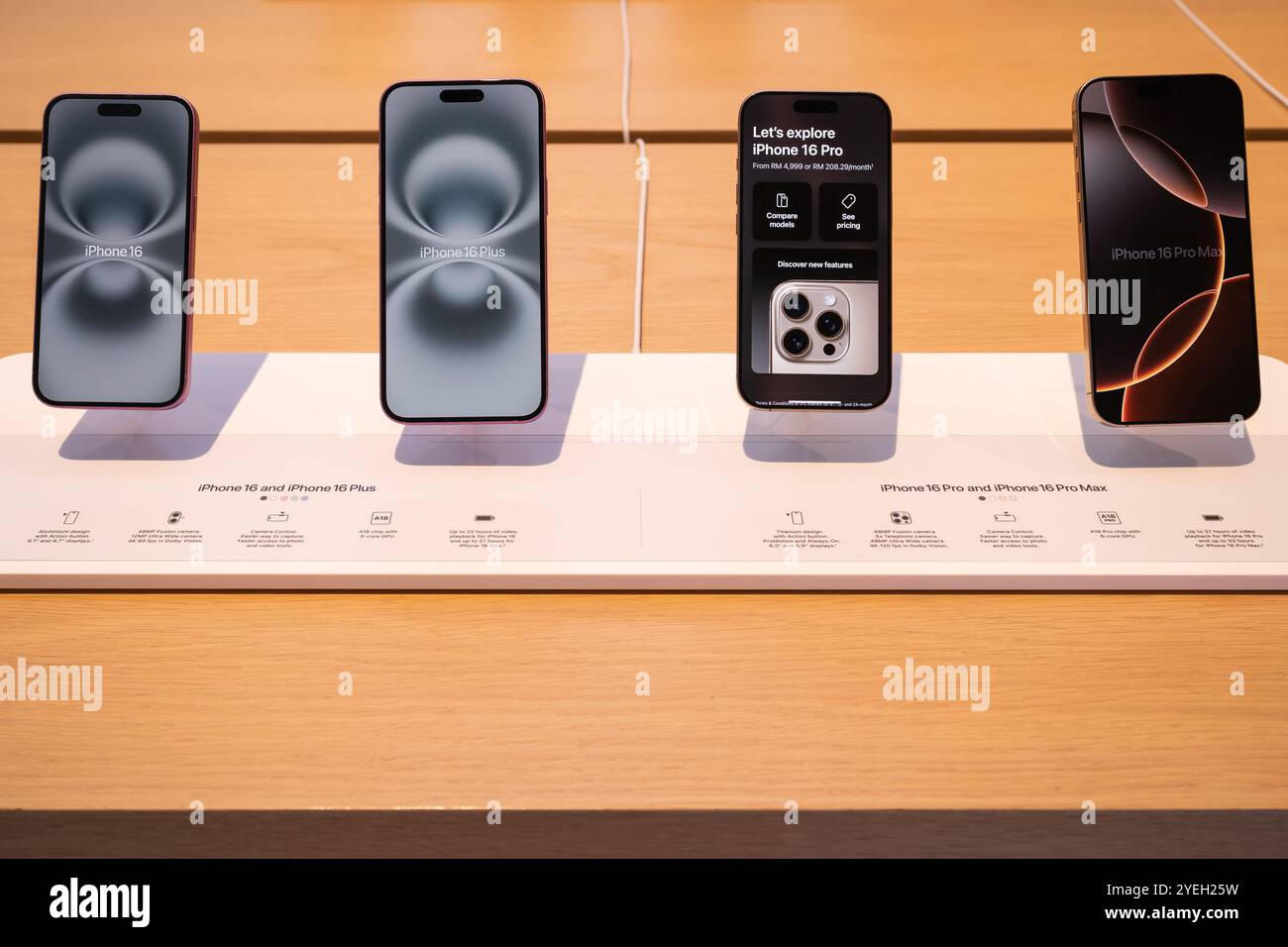 Kuala Lumpur, Malaysia - October 30, 2024 : Demo unit of the Iphone 16 ...