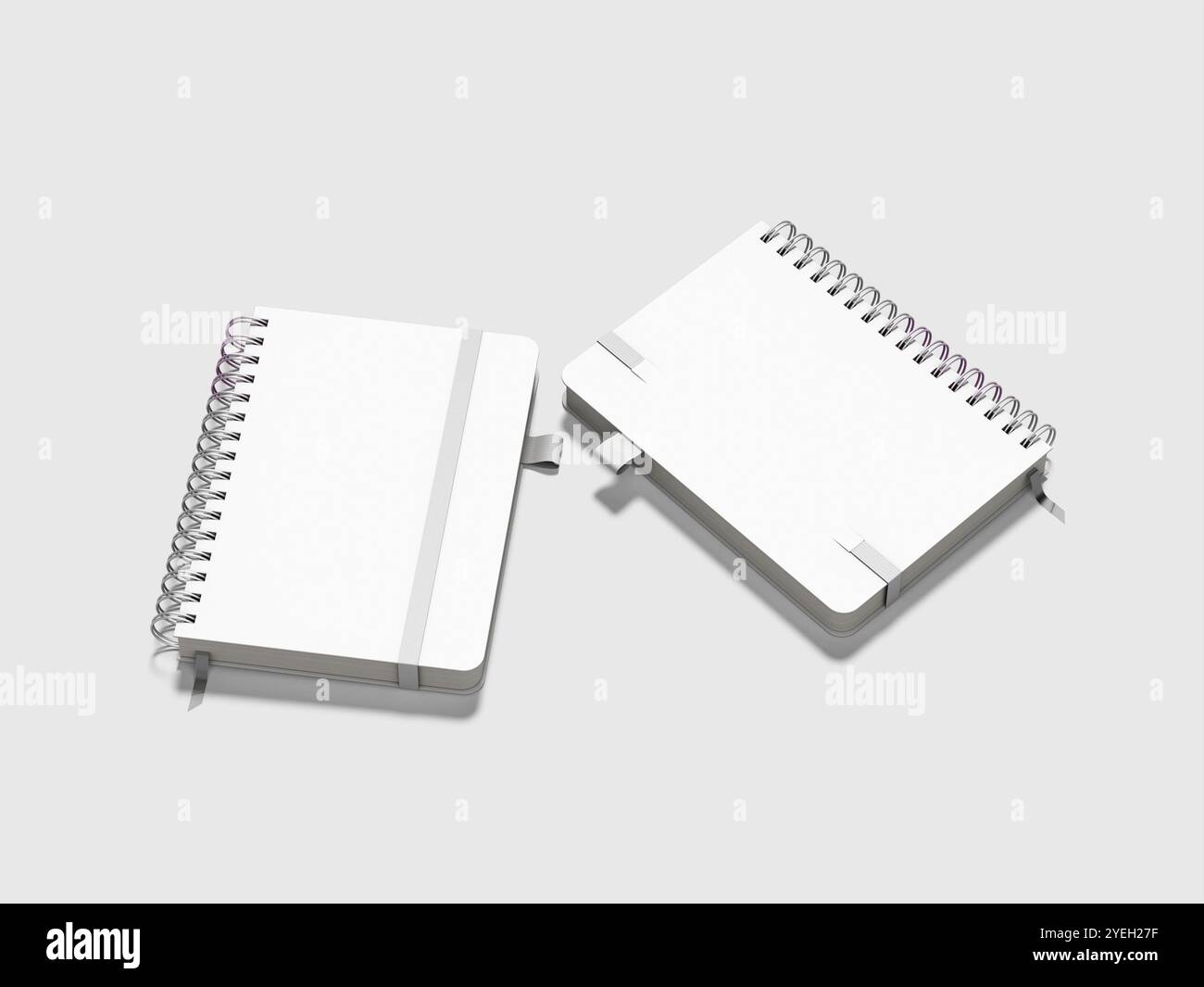 Realistic White Blank Spiral Ring Book Mockup 3D Render Stock Photo - Alamy