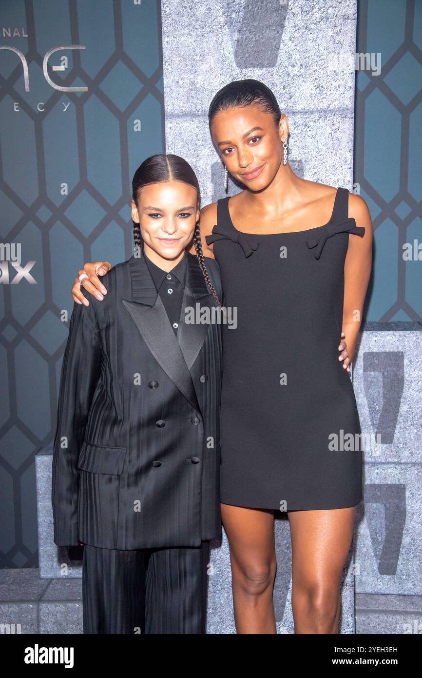 NEW YORK, NEW YORK - OCTOBER 30: (L-R) Chloe Lea and Shalom Brune-Franklin attend the world ...