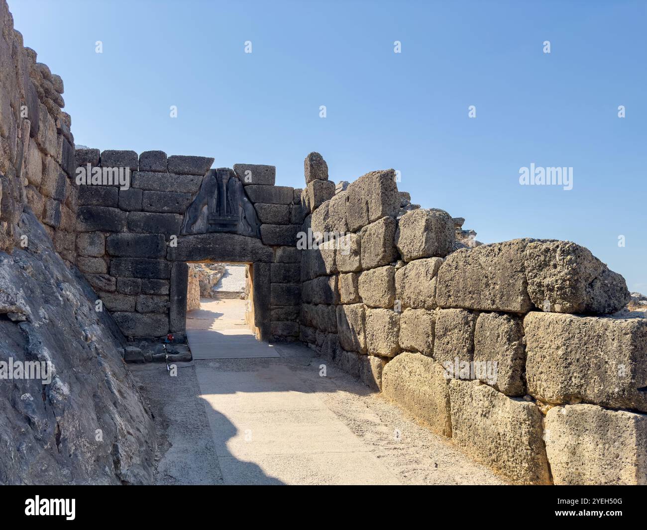 The Lion gate and cyclopean masonry at the archaeological site of ...