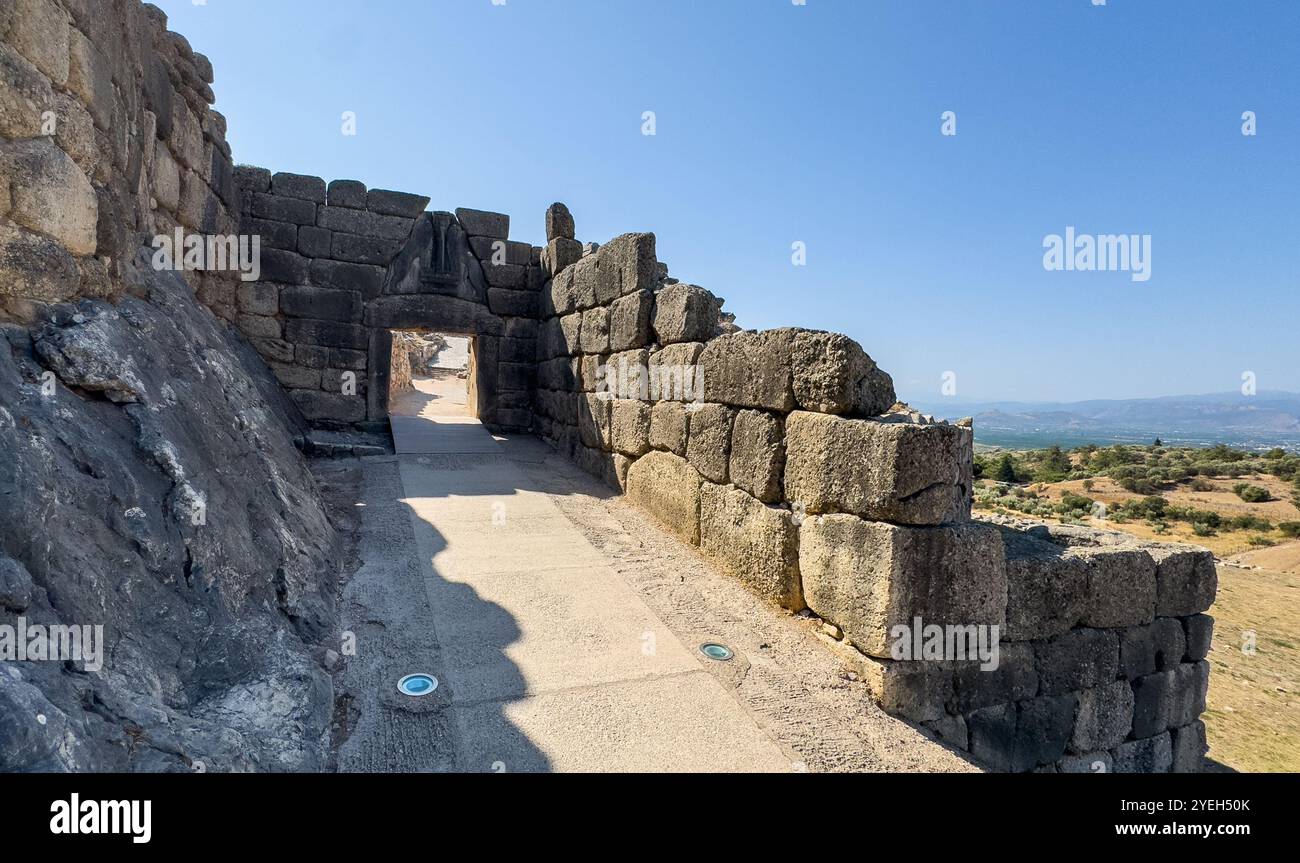 The Lion gate and cyclopean masonry at the archaeological site of ...