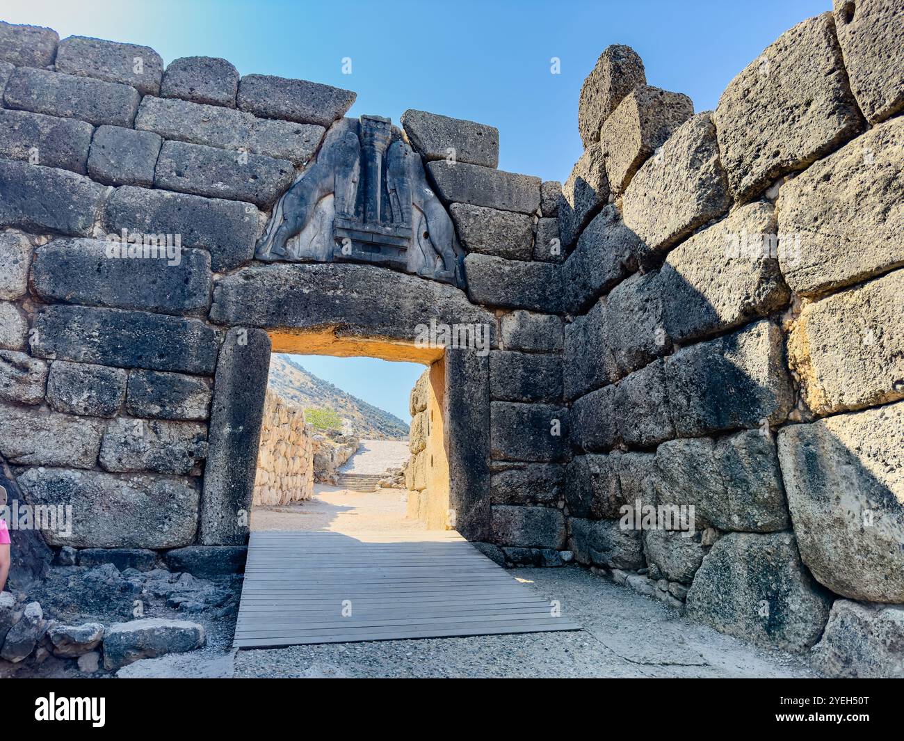 The Lion gate and cyclopean masonry at the archaeological site of ...