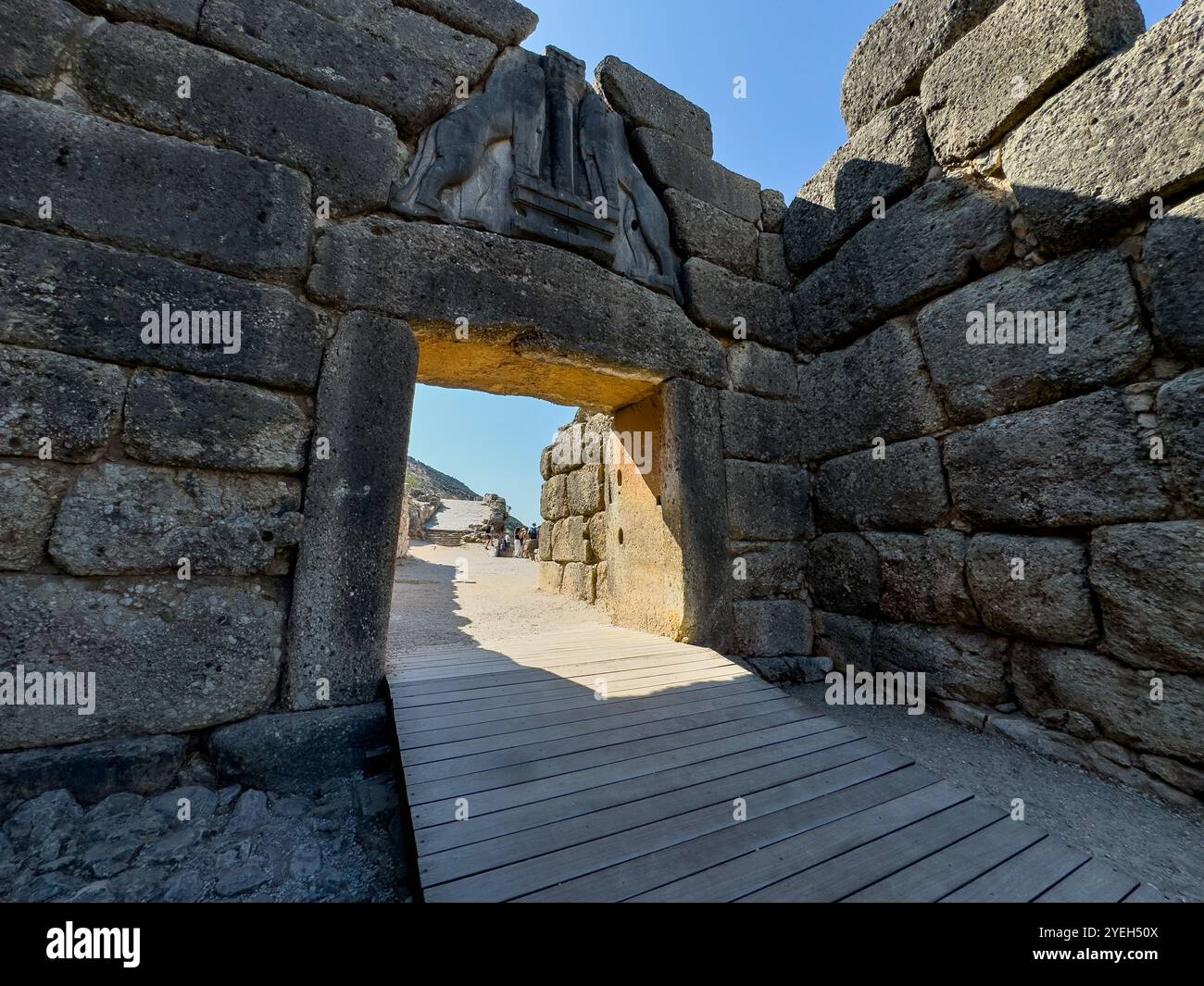 The Lion gate and cyclopean masonry at the archaeological site of ...
