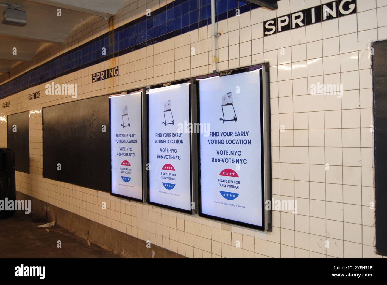 New York City, New York, USA - October 30 2024: Signs in the subway ...
