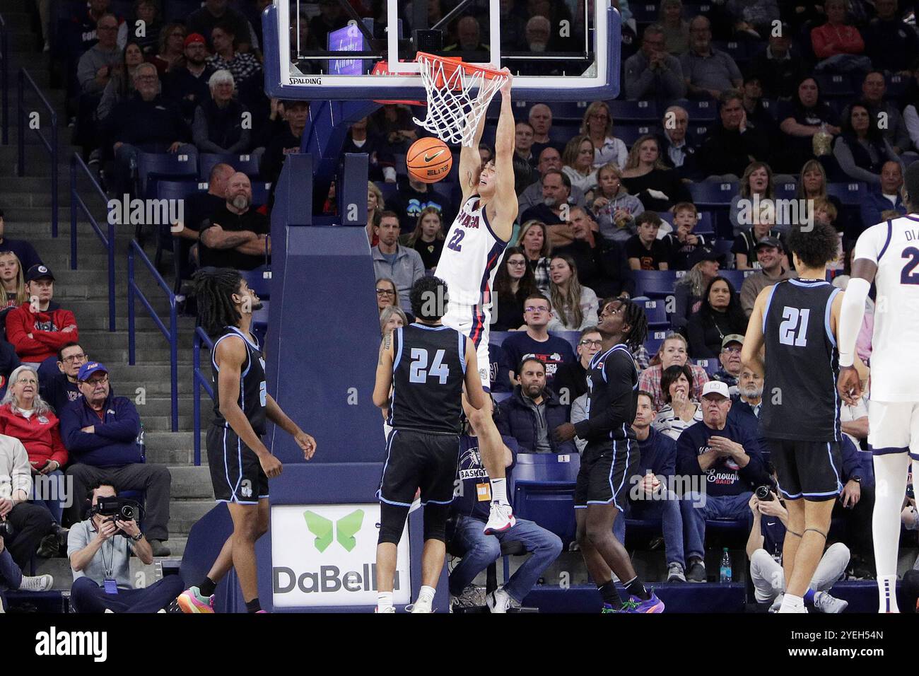 Gonzaga forward Jun Seok Yeo (22) dunks during the second half of an ...