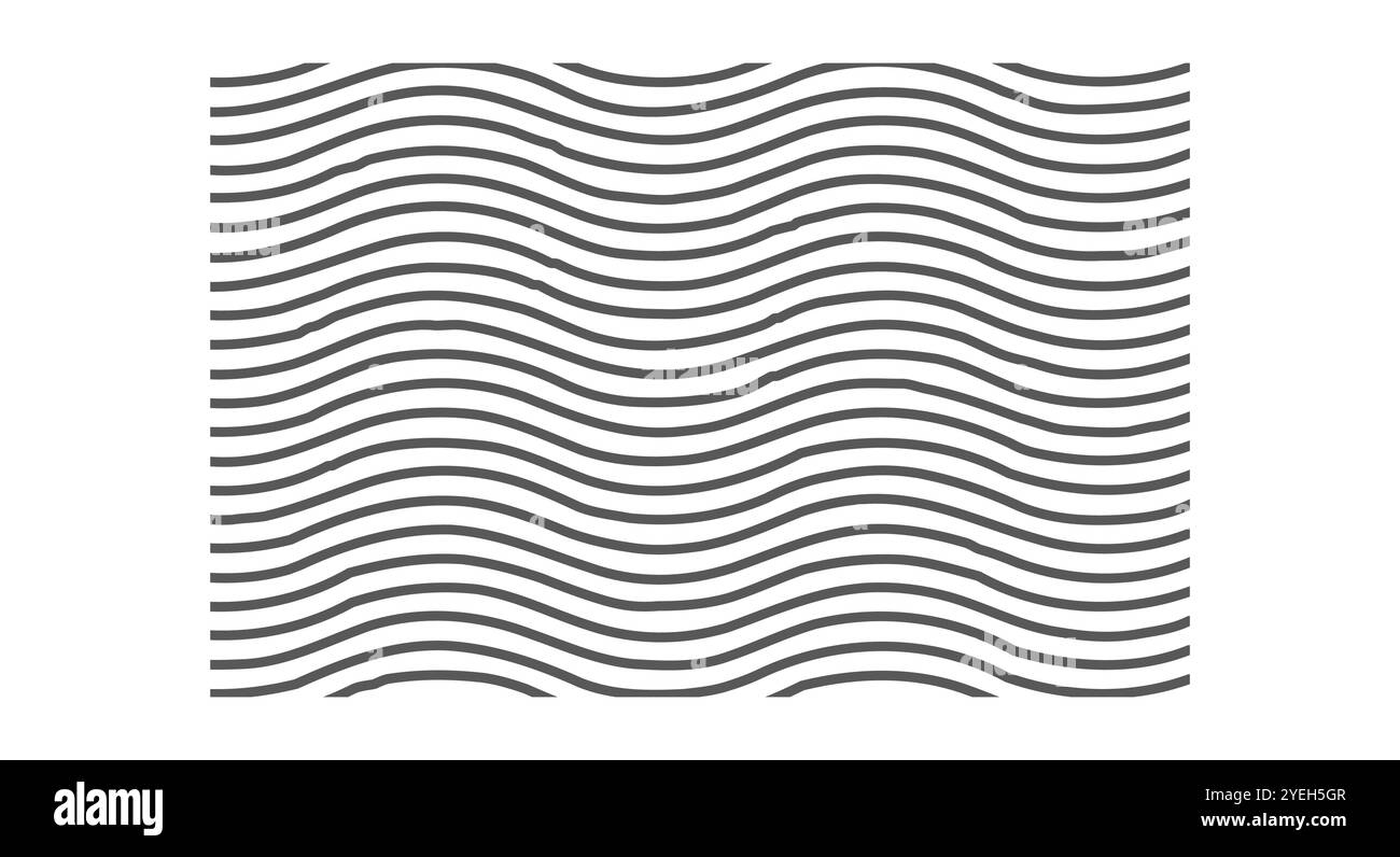 Horizontal wavy lines. Black geometric gray pattern. Flat vector illustration isolated on white ...
