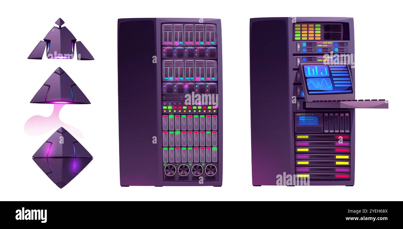 Big data center cabinet Cut Out Stock Images & Pictures - Alamy