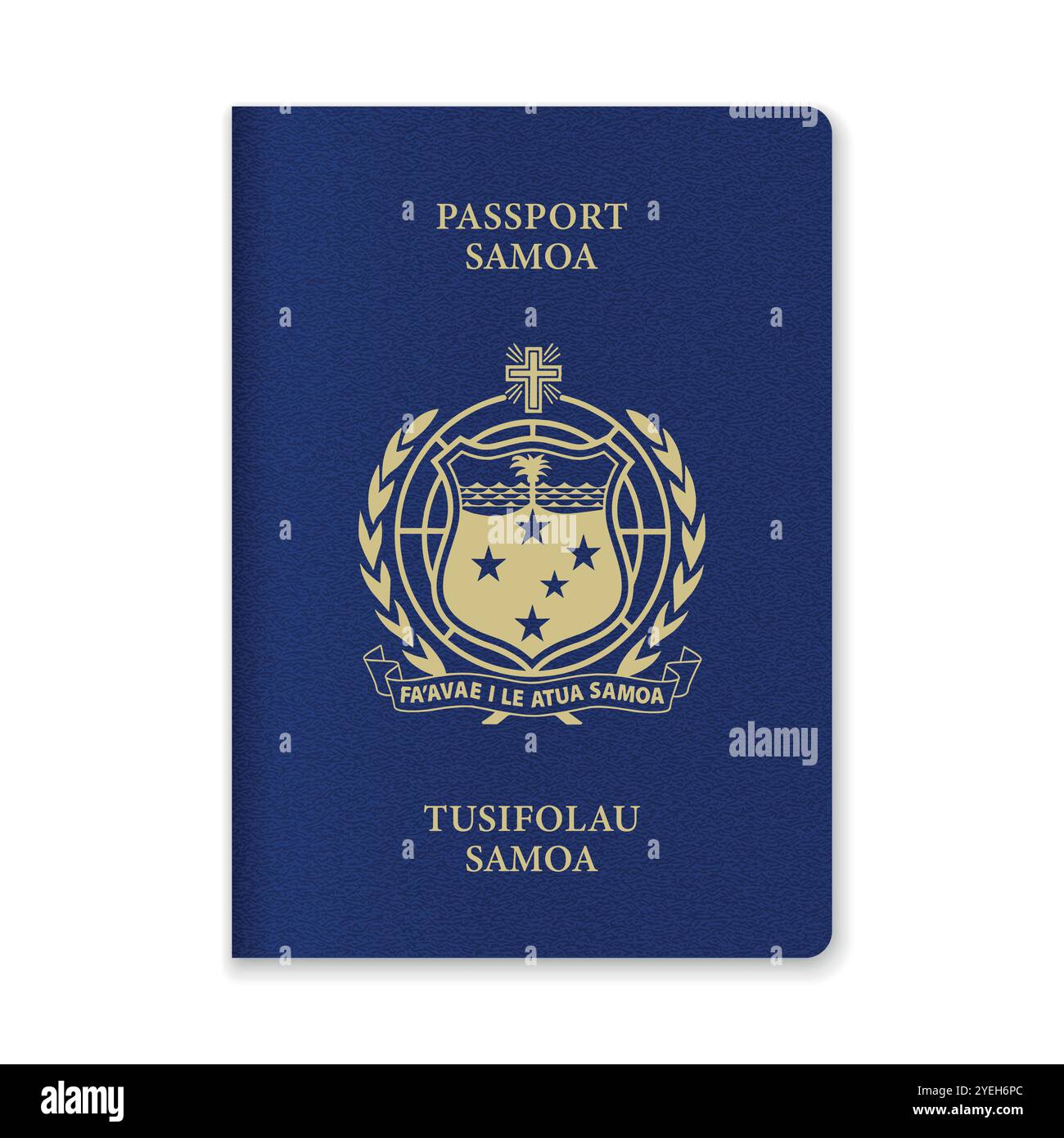 Close-up of a Samoa passport cover featuring gold text and emblem Stock ...