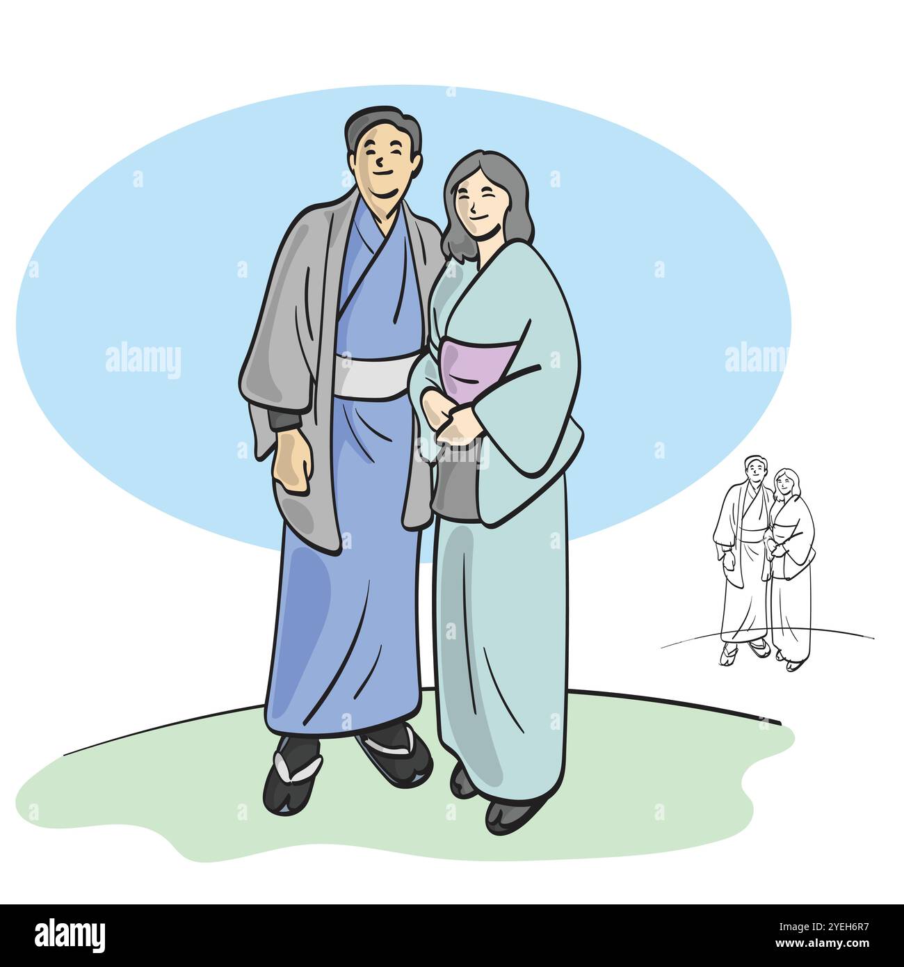 Couple wearing traditional japanese Cut Out Stock Images & Pictures - Alamy