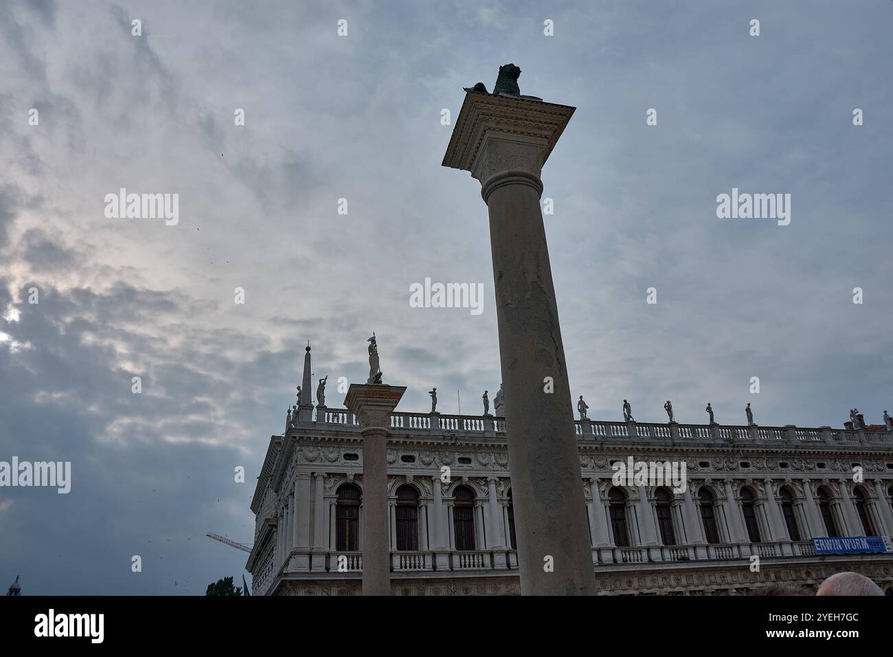 Close-up of the ornate Venetian columns in St. Mark's Square, Venice ...