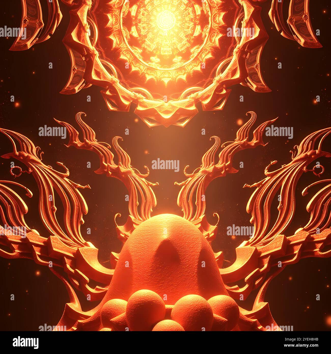 Psychedelic Fractal Mandala Abstract with Cosmic Symmetry and ...