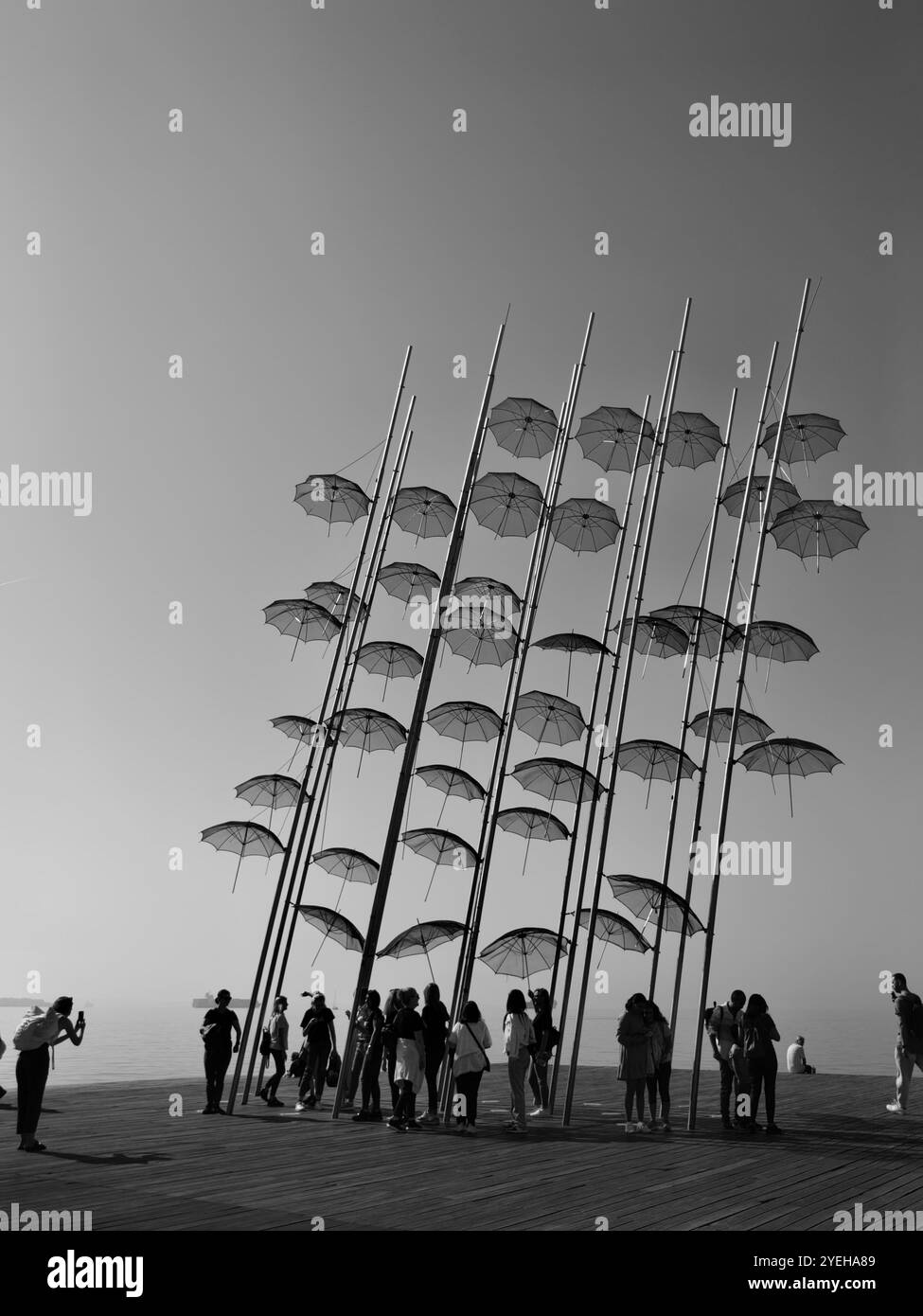 Visitors at the most photographed umbrellas in the world. Famous ...