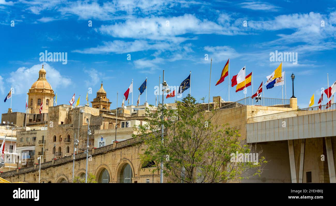Medieval Malta: Birgus skyline features iconic historic Birgu buildings ...
