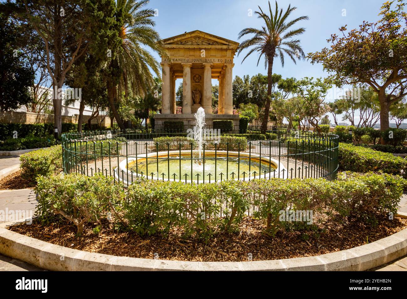 Beautiful landmark, Lower Barrakka Garden in Valletta, Malta. Cultural ...