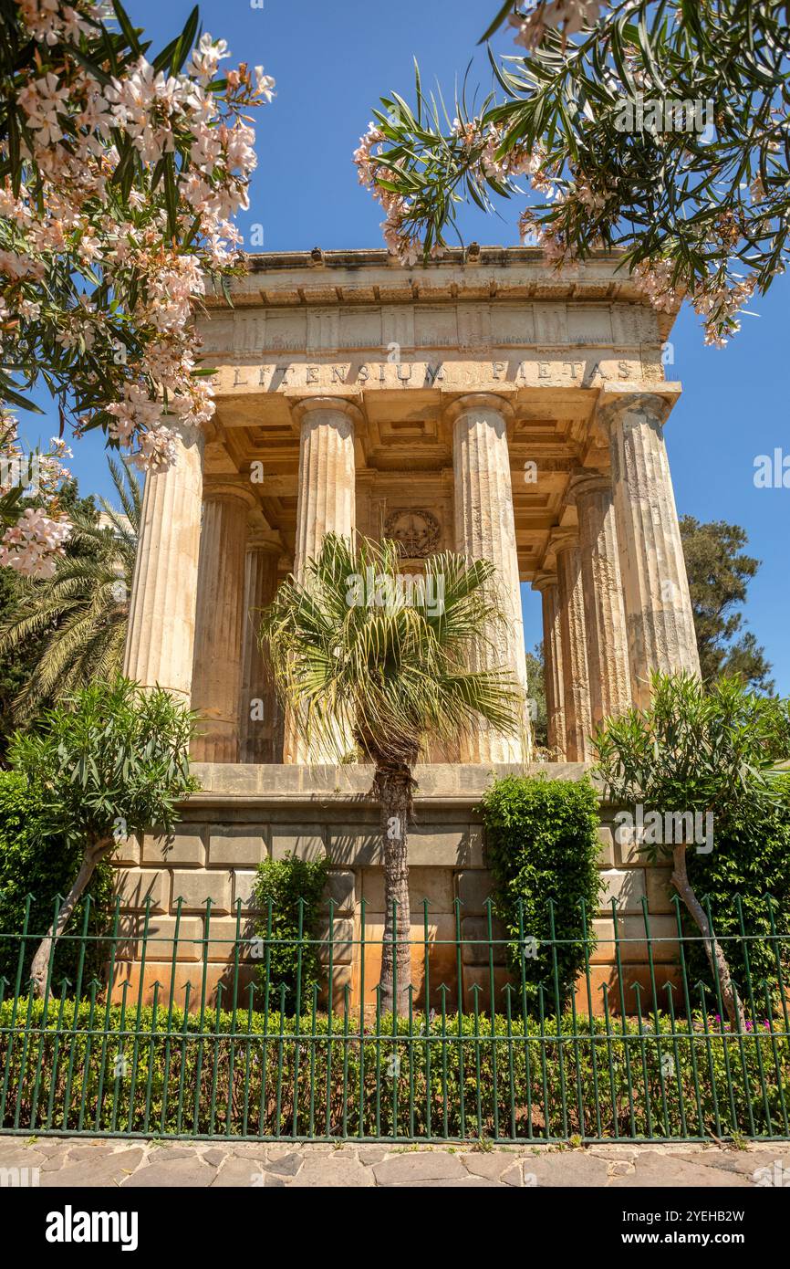Beautiful landmark, Lower Barrakka Garden in Valletta, Malta. Cultural ...