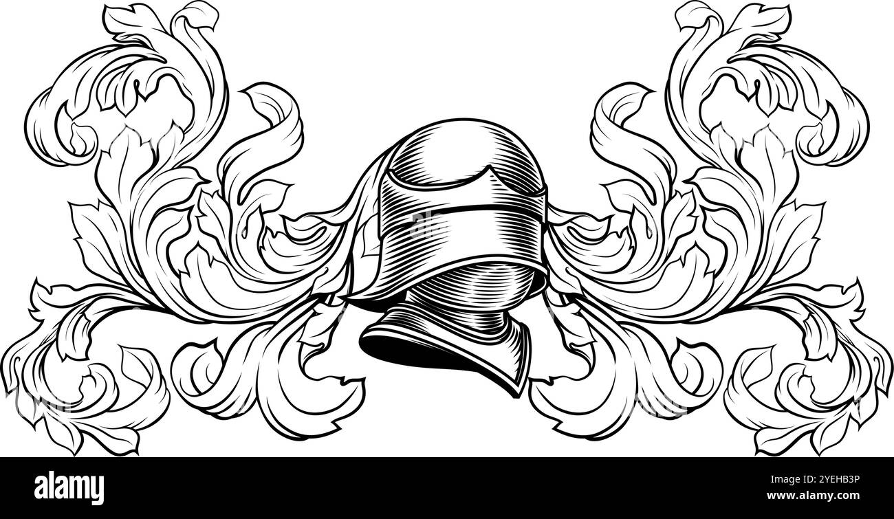 Coat of Arms Crest Knight Helmet Heraldry Design Stock Vector Image ...