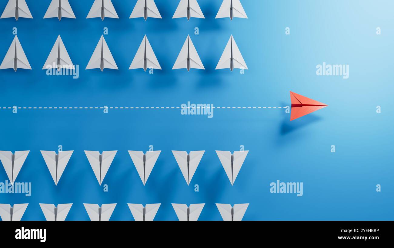 3d paper planes in the sky. Origami aircraft. Geometric shape symbol ...