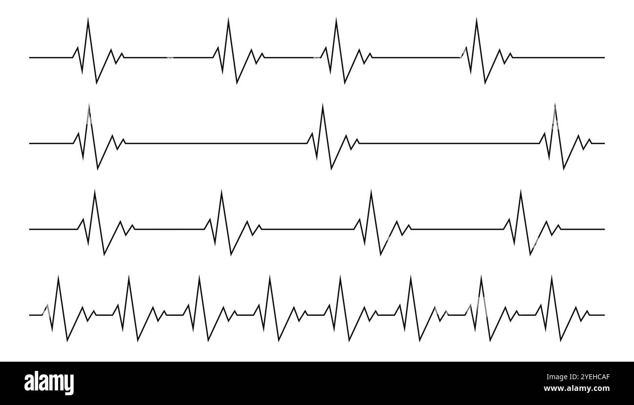 Heart beat cardio rhythm line. ECG EKG electrocardiogram medicine test ...