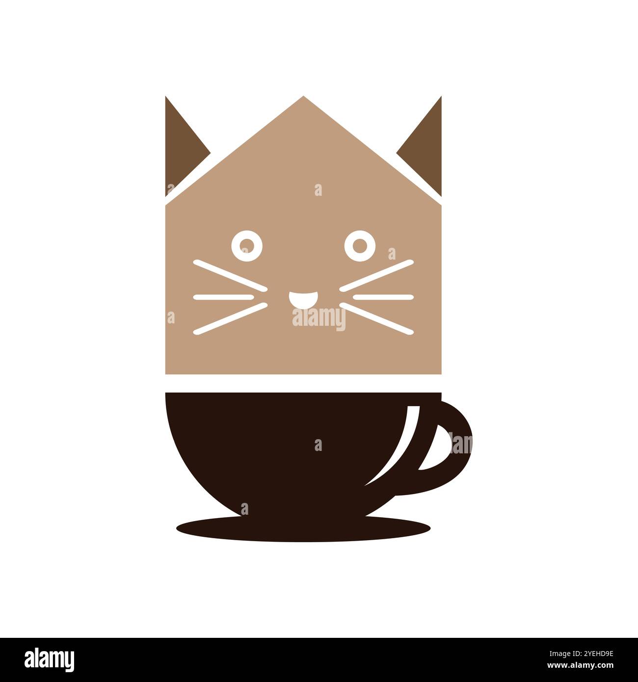 cat coffee icon logo design template Stock Vector Image & Art - Alamy