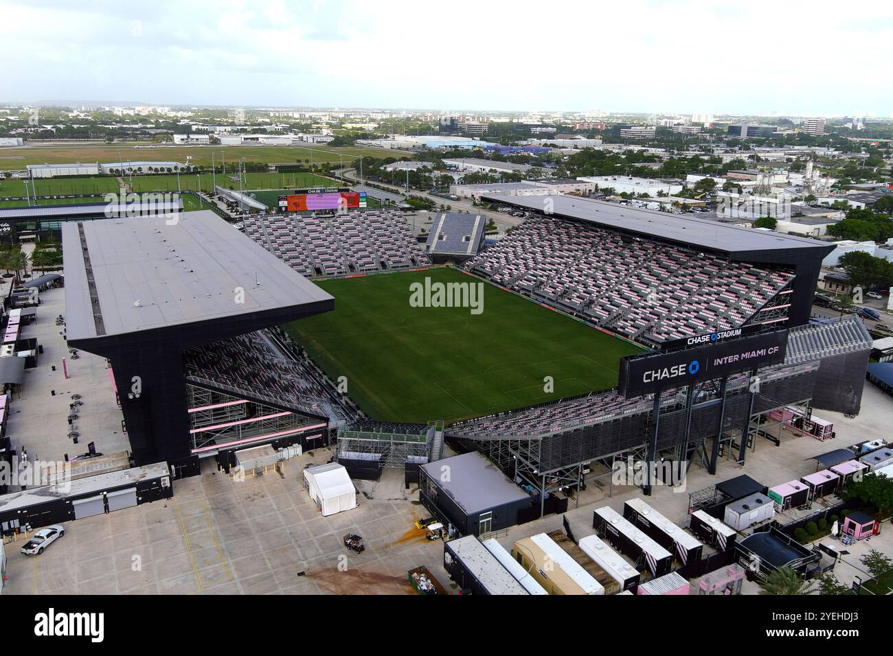 A general overall aerial view of Chase Stadium, Wednesday, Oct. 30 ...