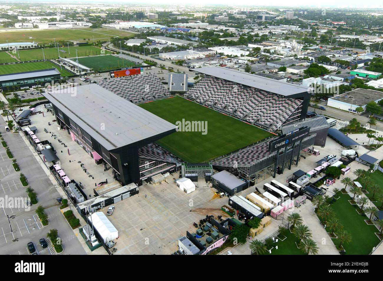 A general overall aerial view of Chase Stadium, Wednesday, Oct. 30 ...