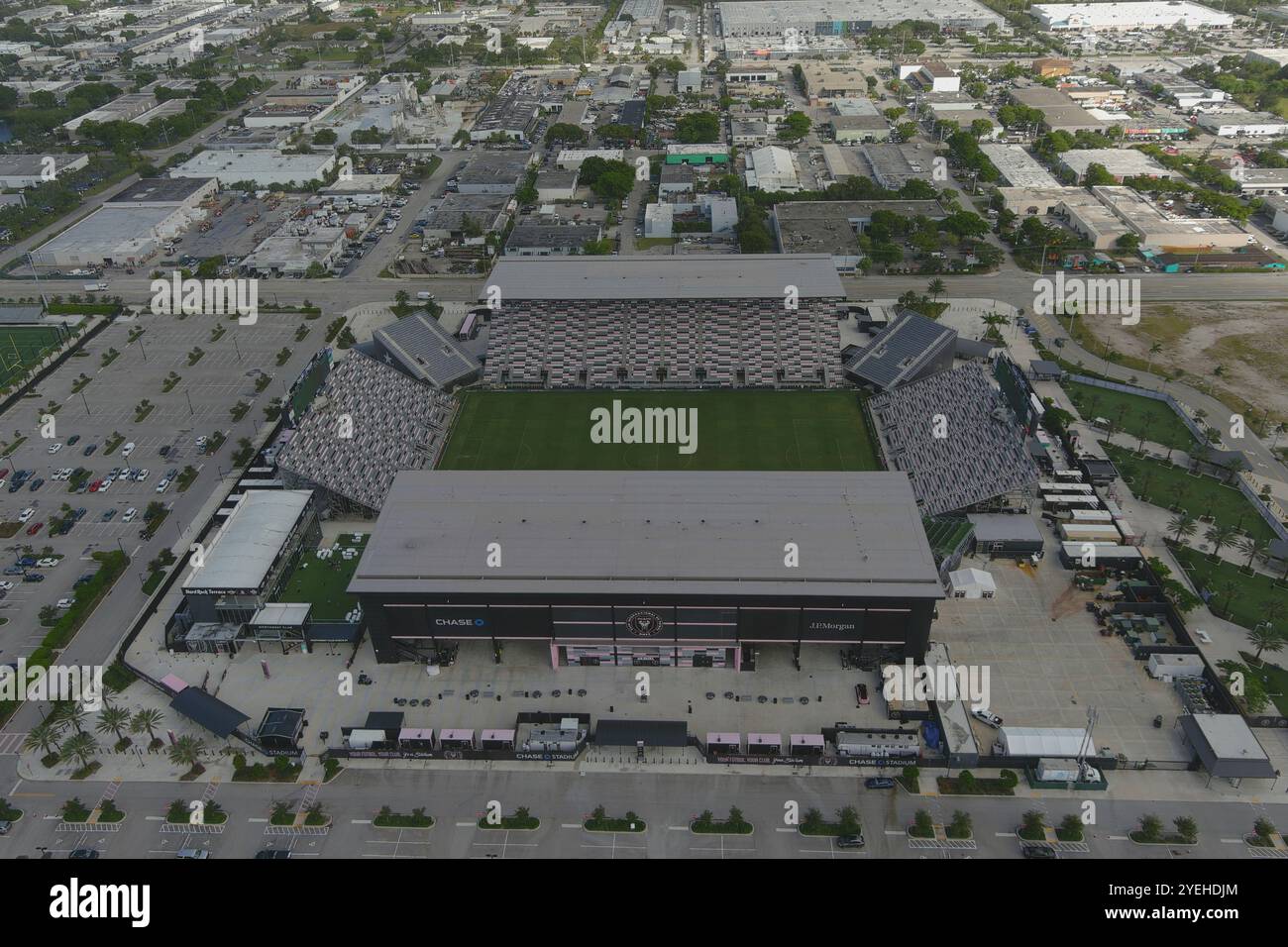A general overall aerial view of Chase Stadium, Wednesday, Oct. 30 ...