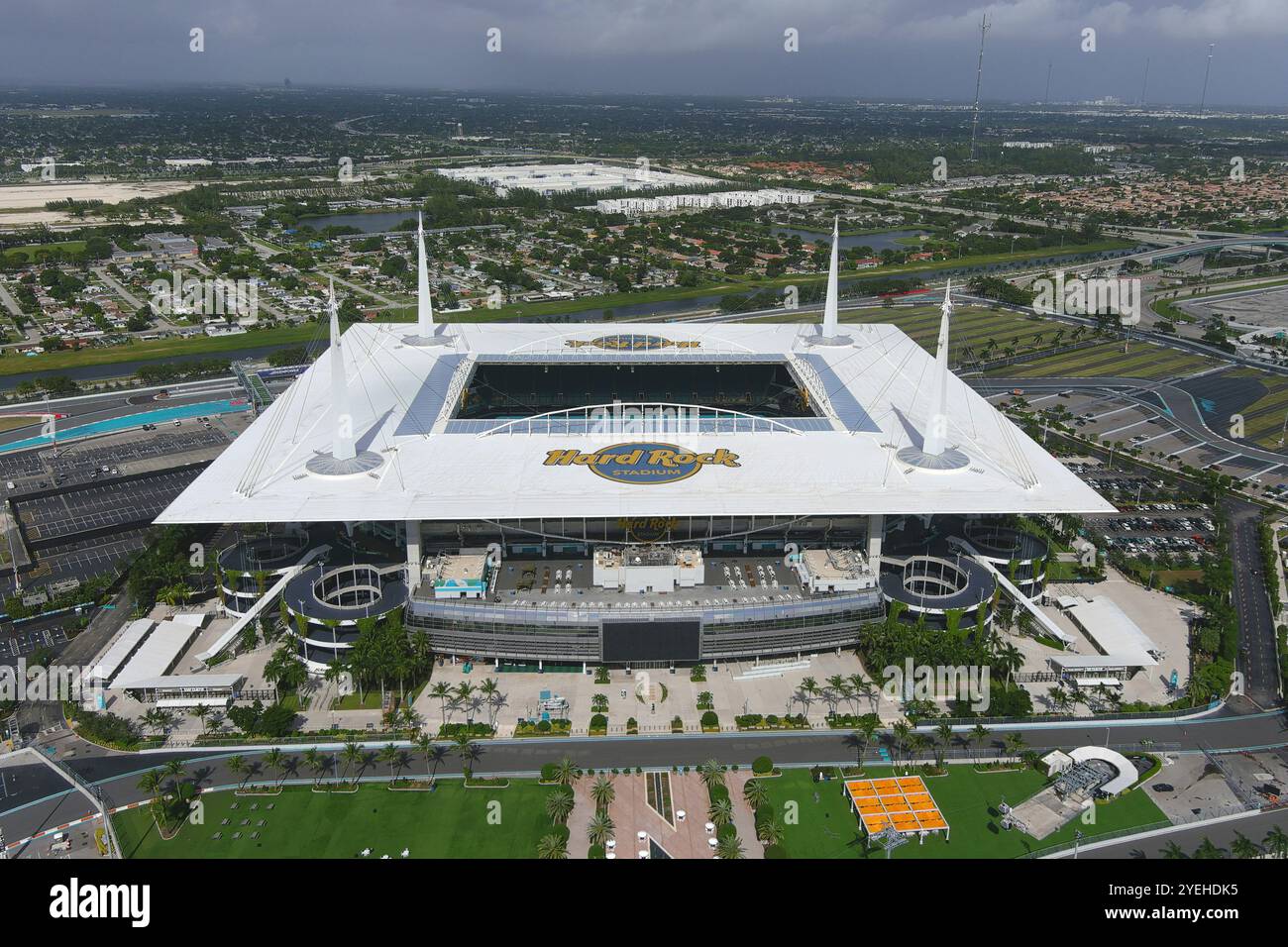 A general overall aerial view of Hard Rock Stadium, Wednesday, Oct. 30 ...