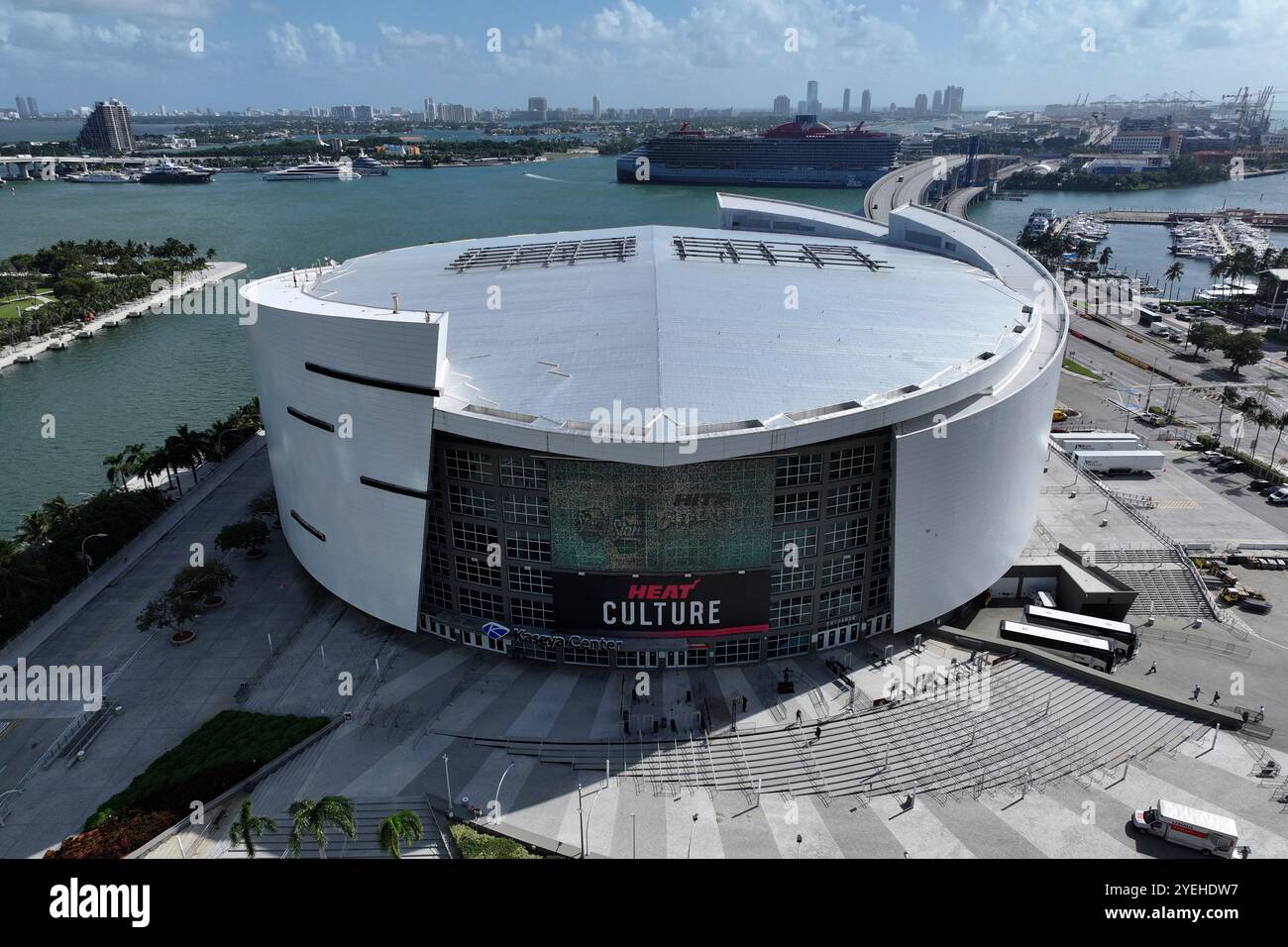 A general overall aerial view of the Kaseya Center, Wednesday, Oct. 30 ...