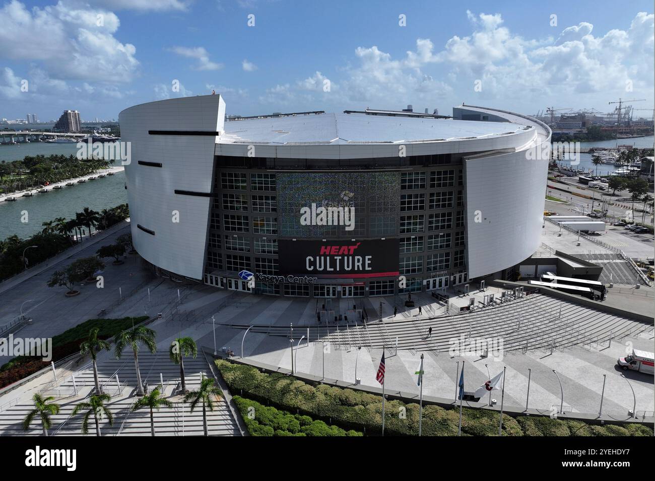 A general overall aerial view of the Kaseya Center, Wednesday, Oct. 30 ...