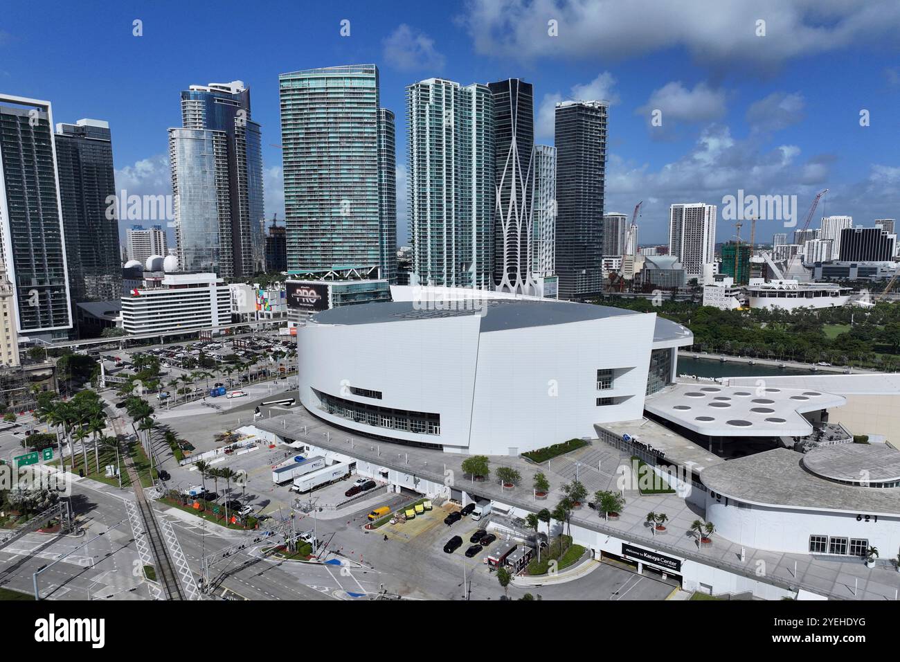 A general overall aerial view of the Kaseya Center, Wednesday, Oct. 30 ...