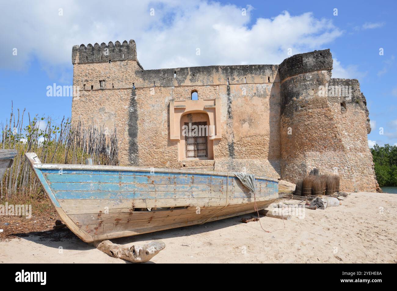 Fort on Kilwa Island, Tanzania, UNESCO World Heritage Site Stock Photo ...