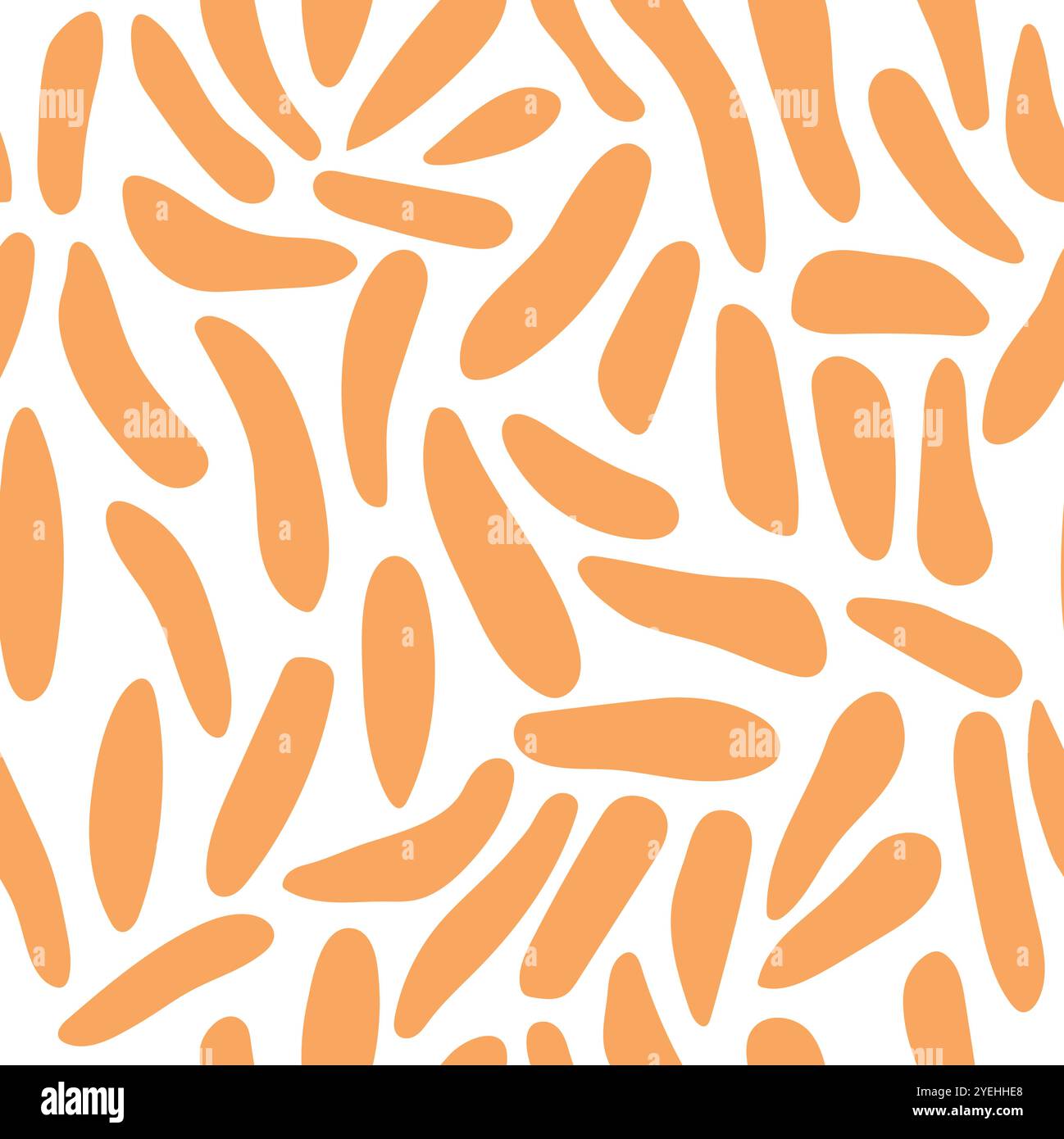 Seamless pattern with abstract orange blobs on white background Stock ...