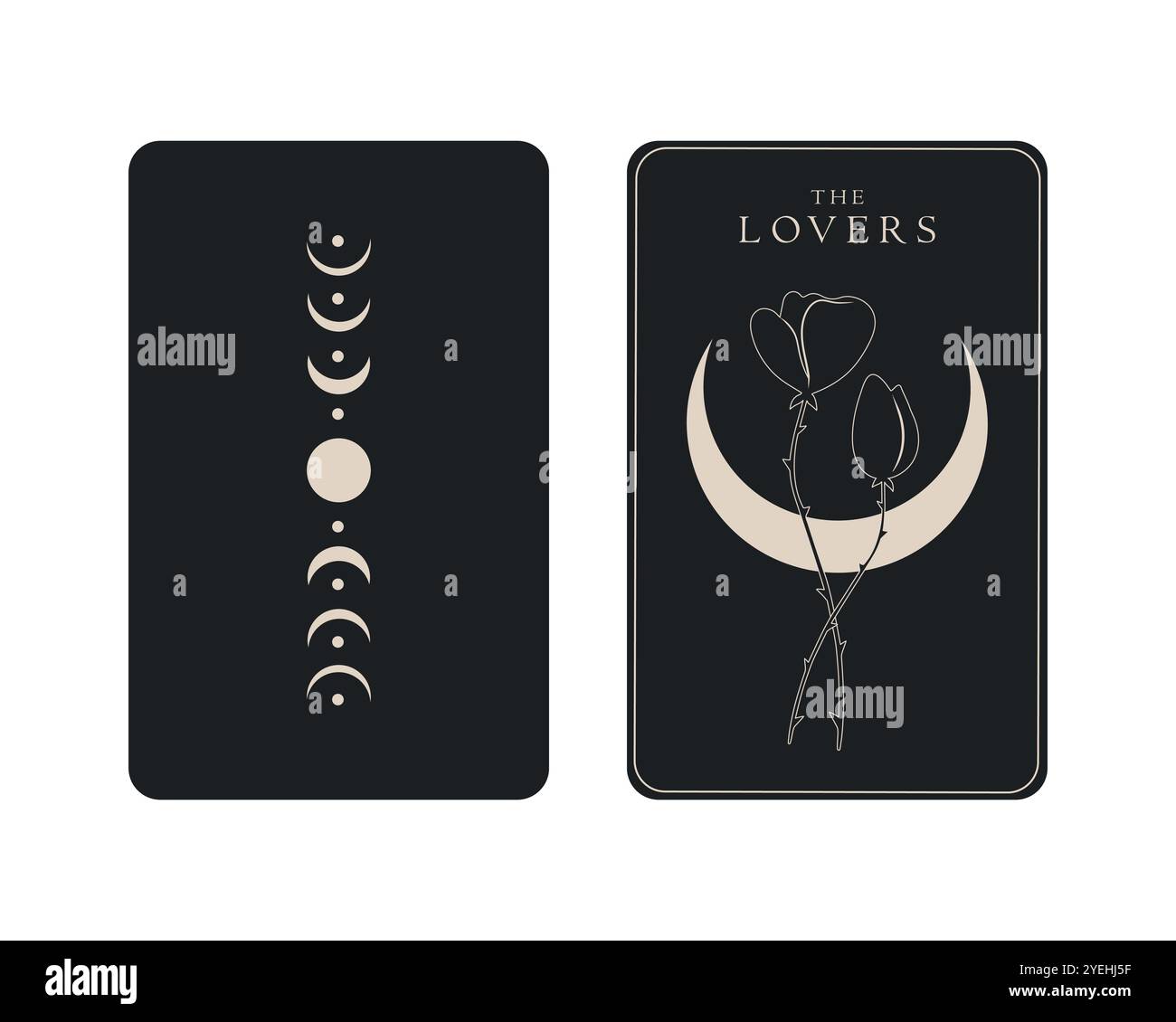 Tarot card of Major Arcana the Lovers. Tarot card in front and reverse ...