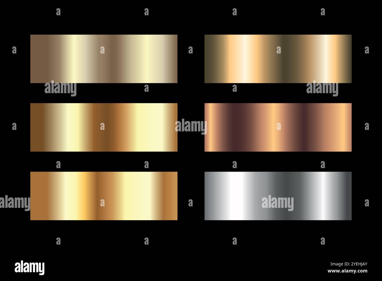 Metallic color gradient background set. Gold, bronze and silver color ...