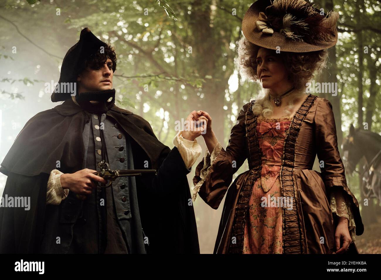 ANEURIN BARNARD and ALICE LOWE in TIMESTALKER (2024), directed by ALICE LOWE. Credit: Western ...