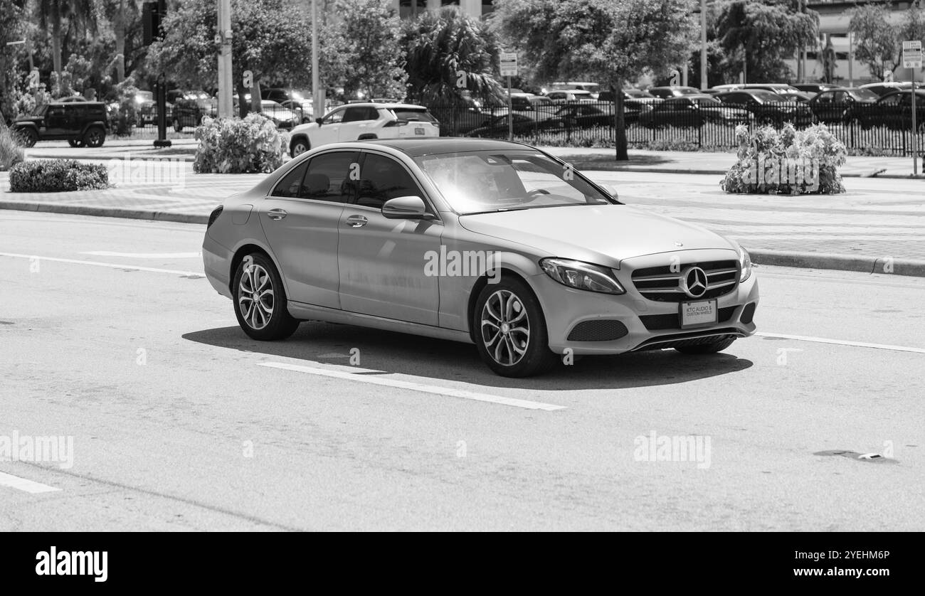 Mercedes benz c63 amg Black and White Stock Photos & Images - Alamy