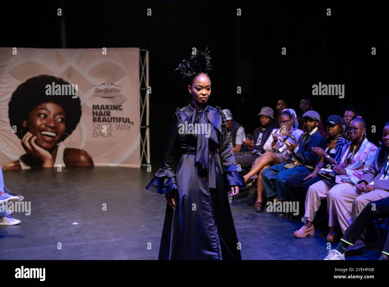 Johannesburg, South Africa. 30th Oct, 2024. A model presents a creation ...