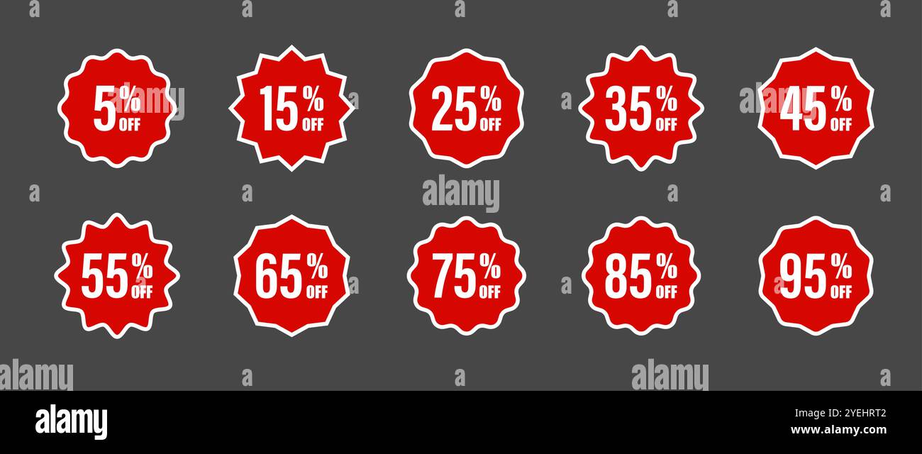 Starburst price. Set of Zigzag edge circle shapes. Flat Design elements ...