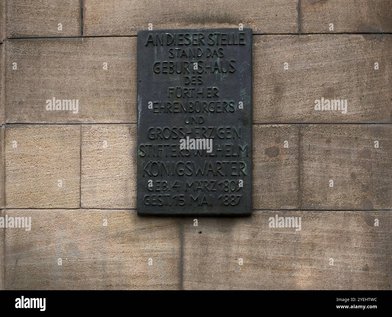 Memorial plaque at the former birthplace of Wilhelm Koenigswarter, Old ...