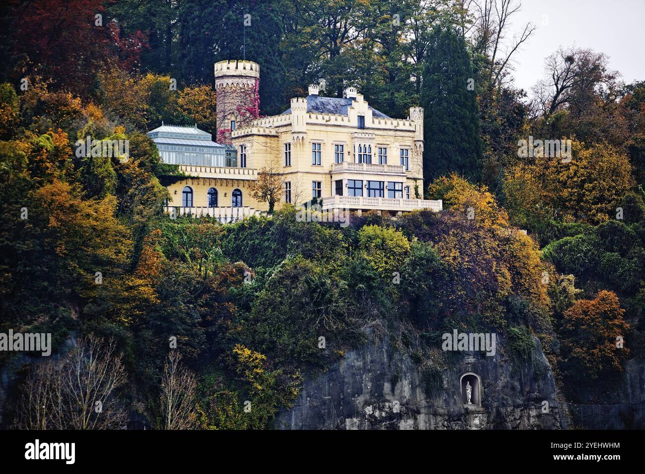 Marienfels Castle with Maria in the rock at the bottom of the picture ...
