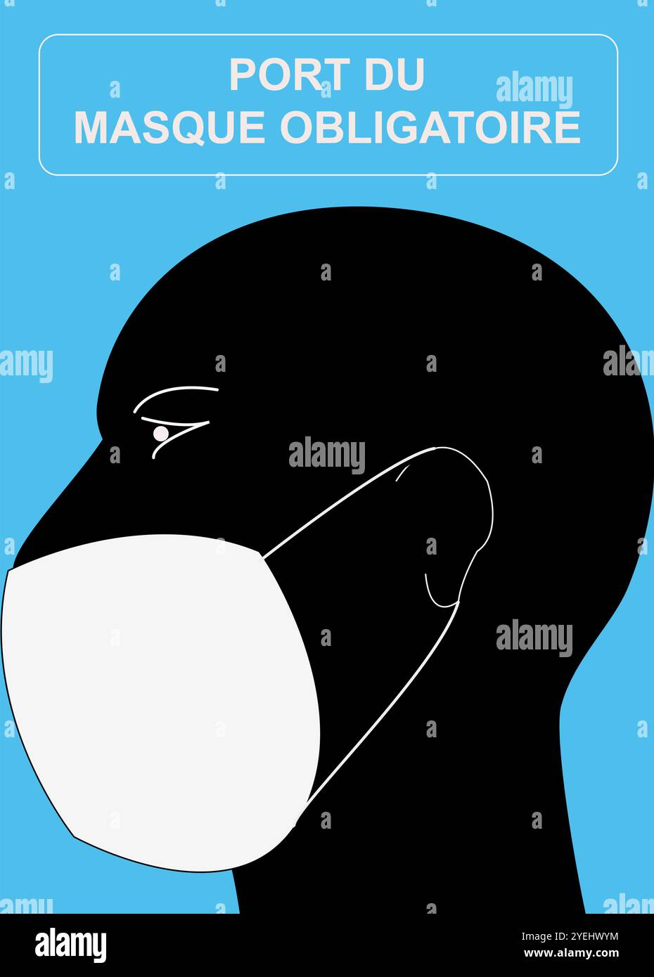 Sanitary sign Mandatory mask wearing Stock Vector Image & Art - Alamy