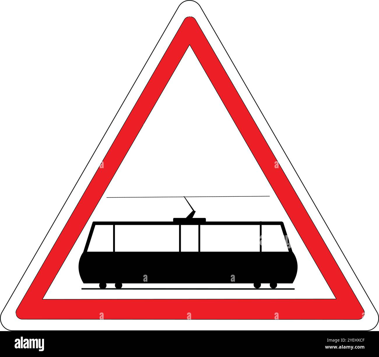 French road sign: tramway crossing Stock Vector Image & Art - Alamy