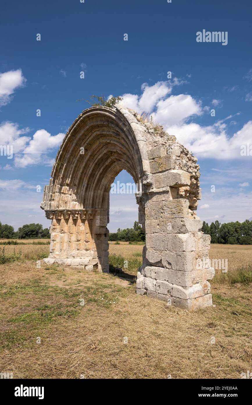 Ruined medieval arch of San Miguel de Mazarreros, in Olmillos de ...