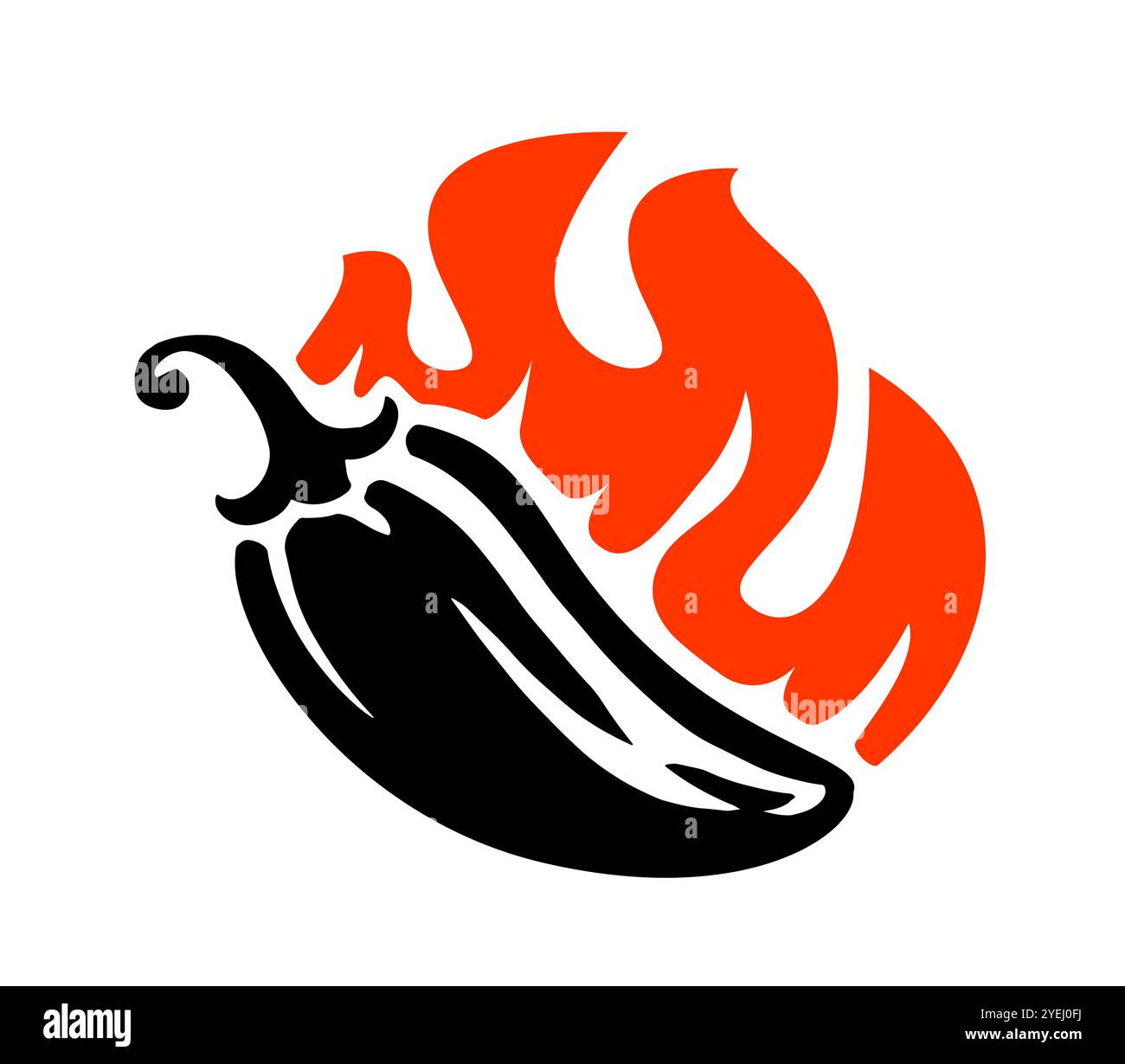 Burning hot chili pepper pod emblem or logo. Spicy spice for cooking ...