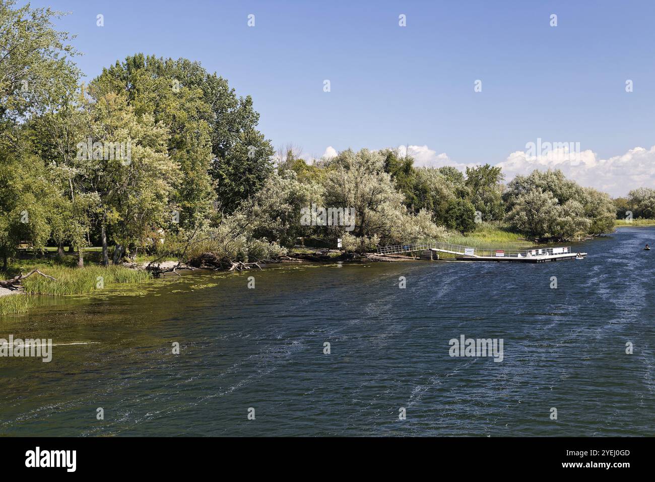 Riverscape, a view on the Chateaugauy River, Province of Quebec, Canada ...