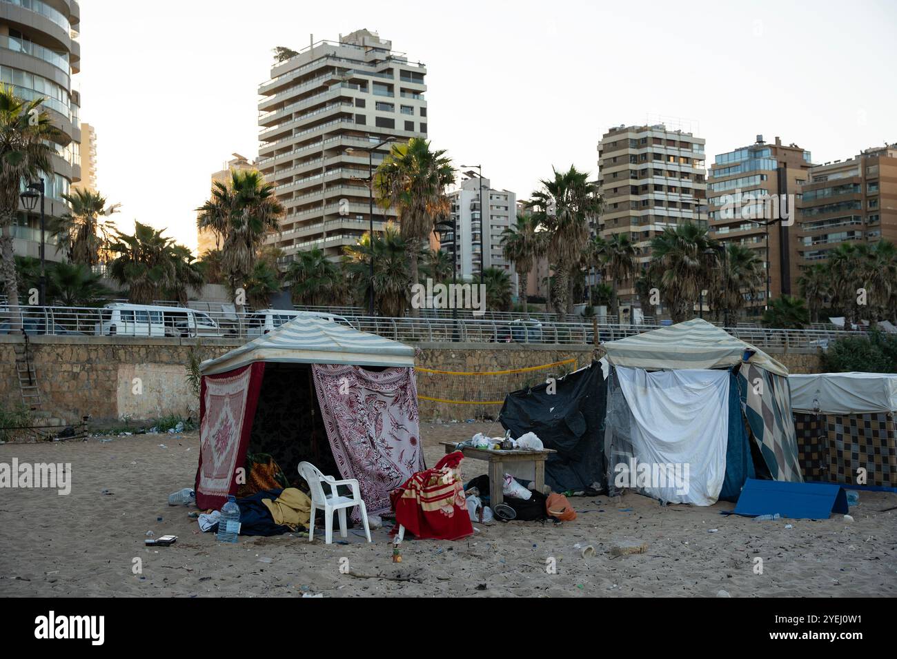 Temporary shelters belonging to internally displaced families are seen ...