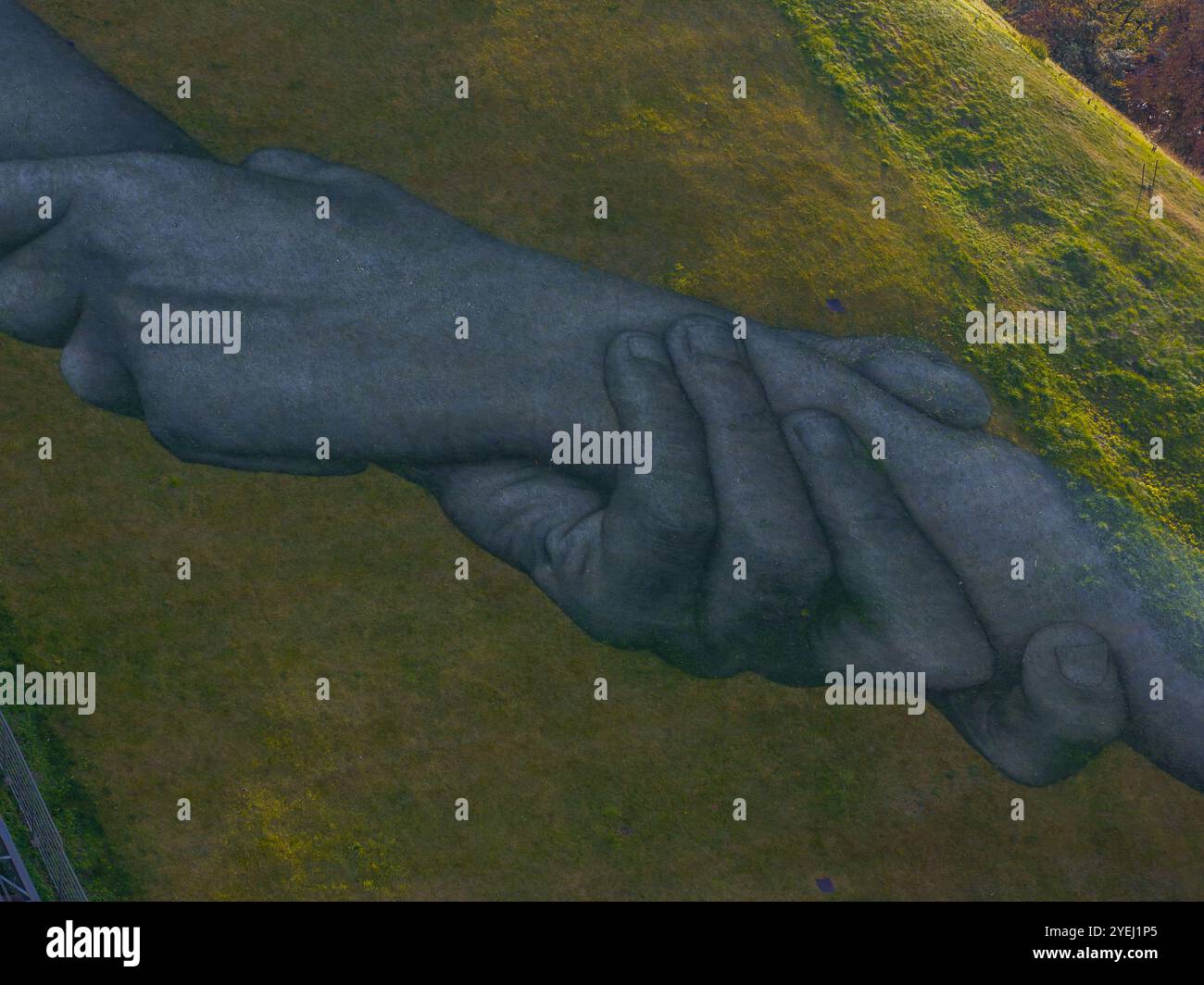 Aerial View of Large Scale Hand Mural in Vilnius, Lithuania Stock Photo ...