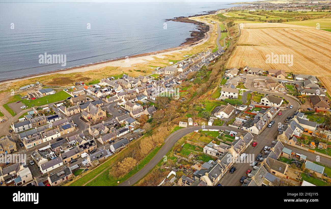 Portgordon Buckie Moray Firth Scotland the bay and beach view across ...