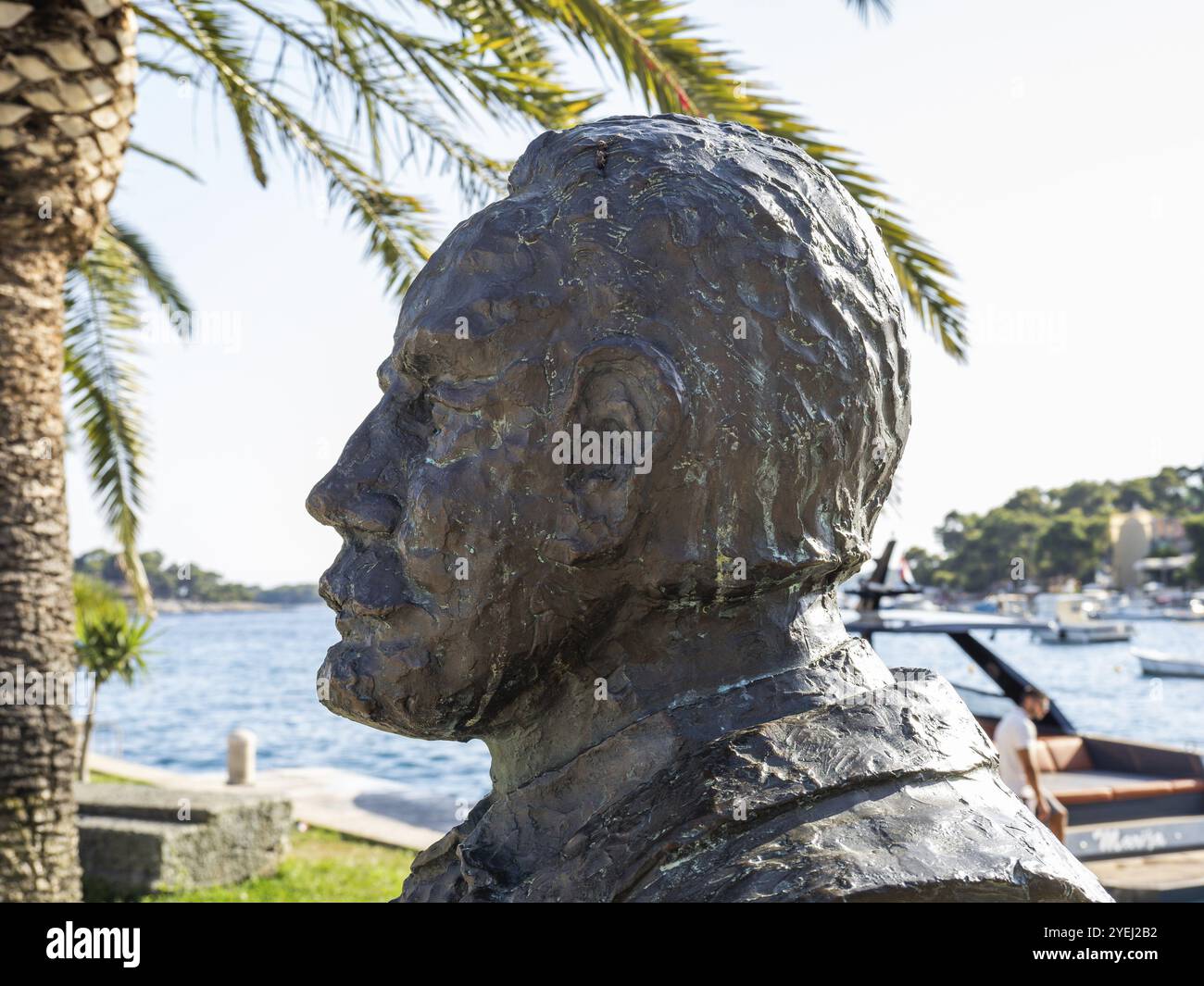 Bronze bust, Ivan Vucetic, inventor of dactyloscopy, town of Hvar ...